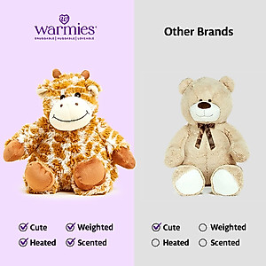 warmies Microwavable & Stuffed Animals, Giraffe - Heated Stuffed Animal Plushie for Warmth & Comfort - Cute Soft Plush Toys for Adults & Children (Boys, Girls, Babies & Toddlers)