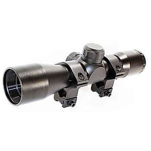 Trinity Hunter 4x32 Scope Sight for Gamo Big Cat 1250 .177 Caliber Air Rifle Mount Adapter Aluminum Black Tactical Optics Hunting Accessory Mil dot Reticle Target Range Single Rail.