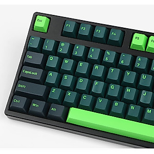 Gaming Keycaps Set Doubleshot PBT Keycap Set for Cherry 3000 for Mechanical Gaming Keyboard (Dark Green)