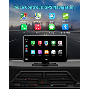 Portable Apple Carplay Screen for Car, 9" Wireless Apple Carplay & Android Auto,4K Dash Cam,1080p Backup Camera DVR,Car Audio Receivers GPS Navigation Mirror Link, Bluetooth,FM, Siri