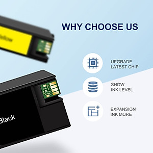 ESTON 972X Compatible Ink Cartridge Replacement for HP 972X 972 X Work with PageWide Pro 477dw 577dw 452dw 577z 552dw 452dn P55250dw Printers(1Black, 1Cyan, 1Maganta, 1Yellow)…