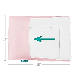 Baby Toddler Pillow for Girls with Pillowcase (13" x 18"), Toddler Pillows for Sleeping, Oeko-TEX Standard 100 Certificated Soft Small Travel Pillow, Pink