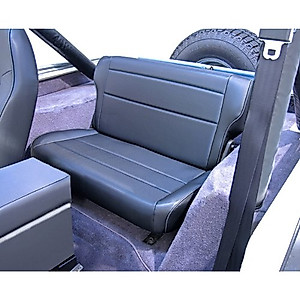 Rugged Ridge 13462.01 Seat, Rear, Fold/Tumble, Black; 76-86 Jeep CJ/Wrangler YJ