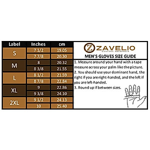 Zavelio Men's Premium Shearling Sheepskin Fur Lined Leather Gloves Black Xlarge