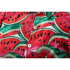 Unique Baby Boys Fun Watermelon Print Short Sleeve Polo Shirts, Red, 12-18 Months = Tag 90