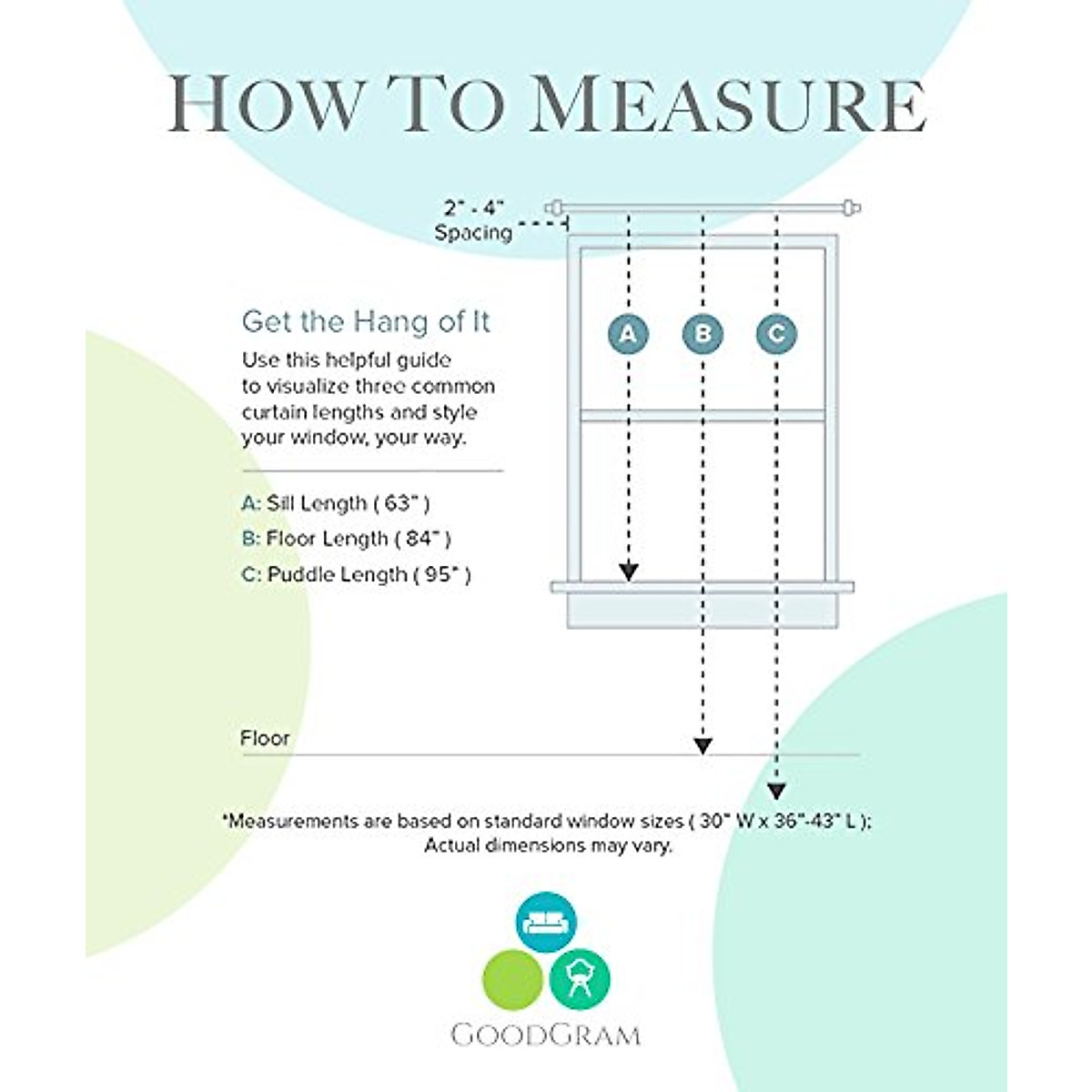 GoodGram 2 Pack Sparkle Chic Thermal Blackout Curtain Panels - Assorted Colors (Grey)