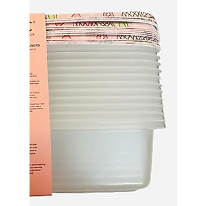 COOK WITH COLOR 24 PIECE PLASTIC RECTANGULAR FOOD CONTAINERS, 12 LIDS & 12 CONTAINERS CAPACITY 33.8 OZ (1L) 9 X 6 X 2 (CHERRIES)