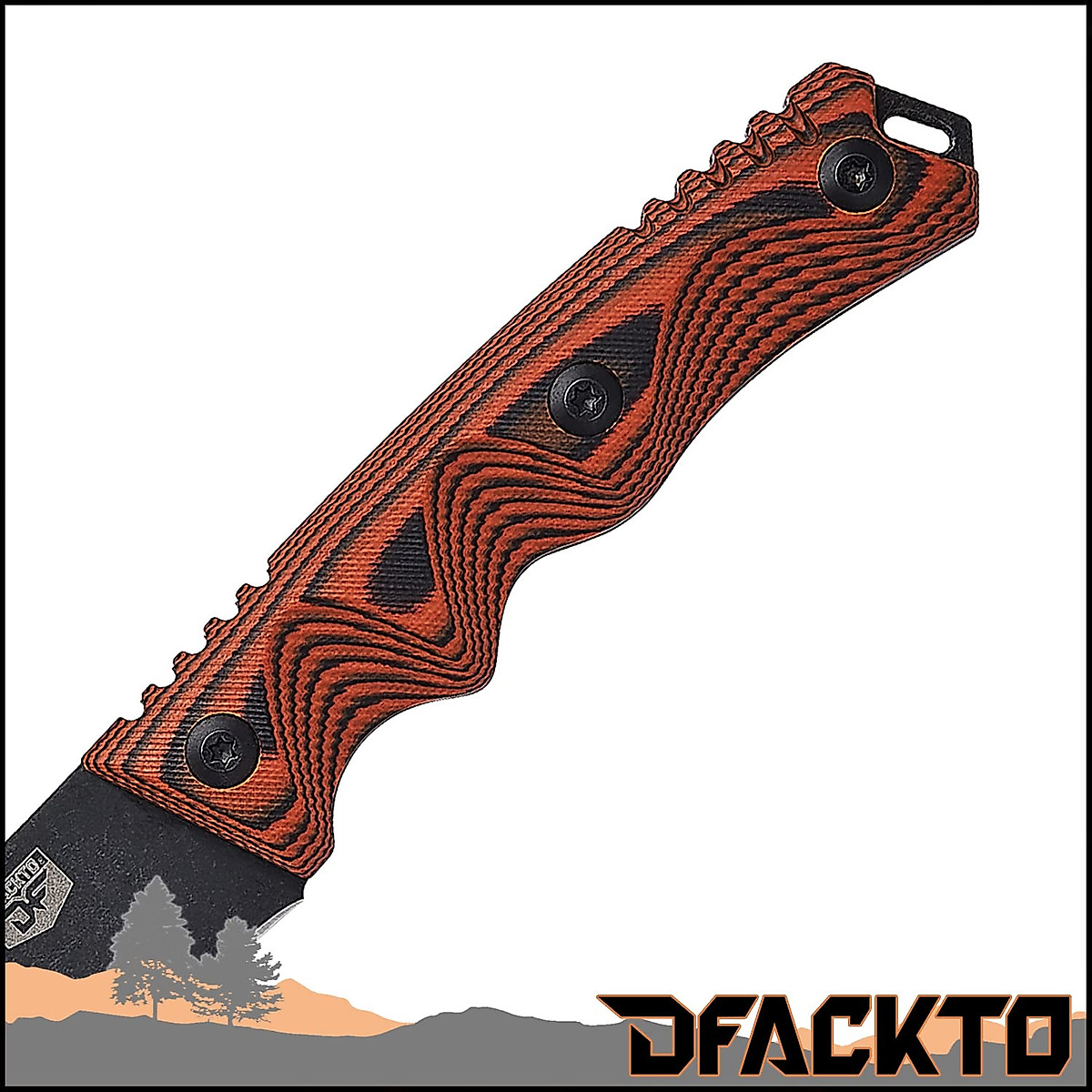 DFACKTO 6in Fieldbutcher Hybrid Boning Fillet Knife, G10 Handle, High Carbon Steel, Camping and Kitchen Knife for Hunting, Fishing, Butchering, Tactical Outdoor Knife (Orange)