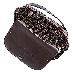 Tignanello Item Saddle Cross Body W/RFID Protection, Rust/Brown