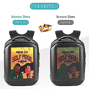 Raoaoqoon Led Backpack With App Control， Upgrade FHD Color Screen Programmable 17 Inch Laptop Backpack, Waterproof led bag, Travel Backpack, Motorcycle Backpack,Gifts