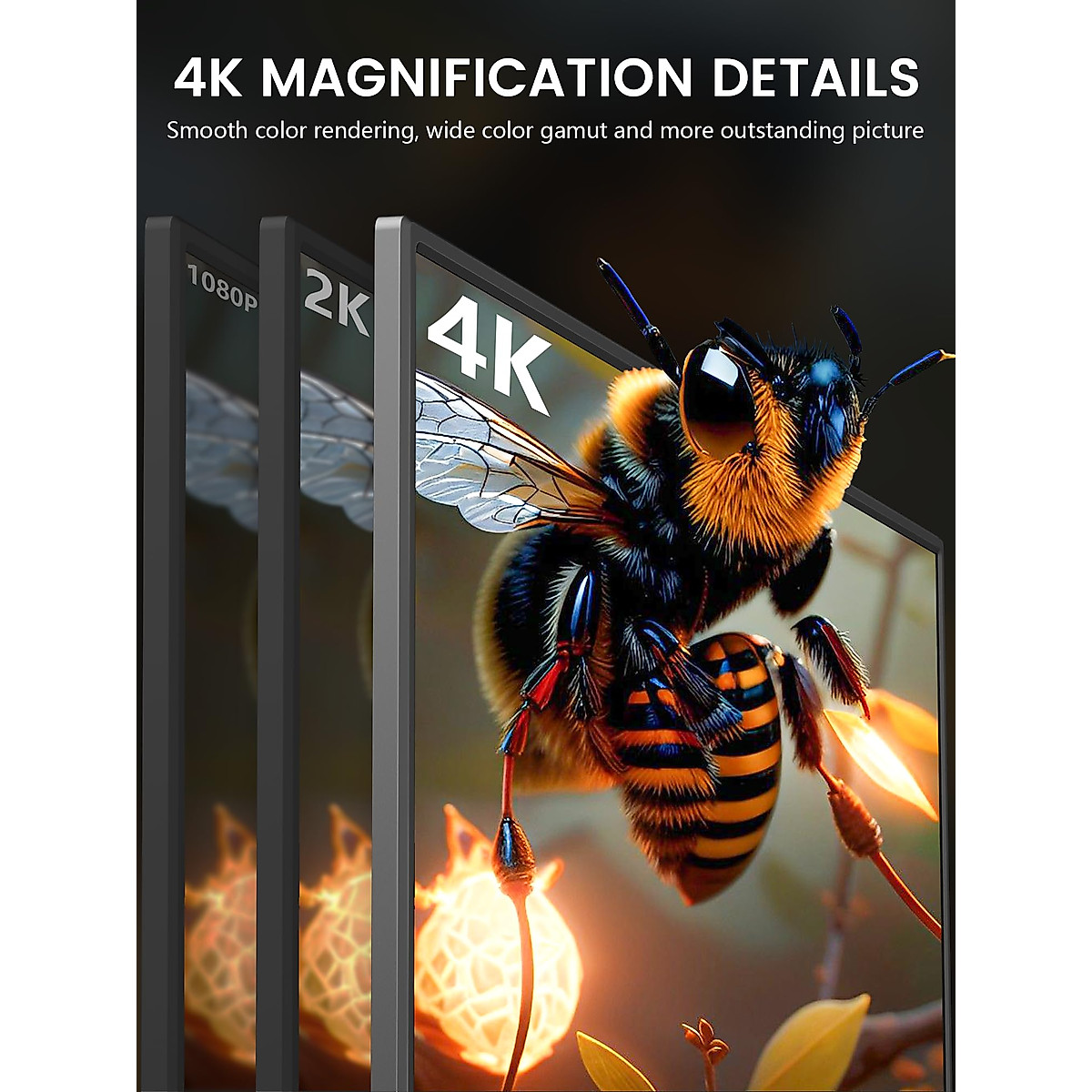 MAGICRAVEN 4K Portable Monitor, 14.5" IPS Laptop Screen, Slim Lightweight 1500:1 Dual USB C HDMI Gaming Display with Speakers, Travel Monitor for PC Phone PS5/4 Xbox Switch