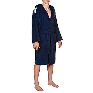 ARENA Unisex Core Soft Robe Bathrobe, Navy/White, X-Small