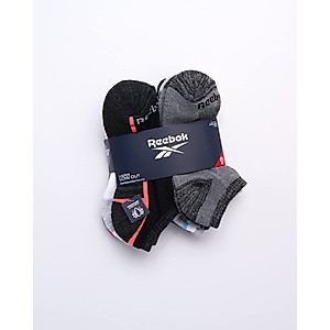 Reebok Women''s No-Show Athletic Performance Low Cut Cushioned Socks (6 Pack), Size 4-10, Black/Heather Grey