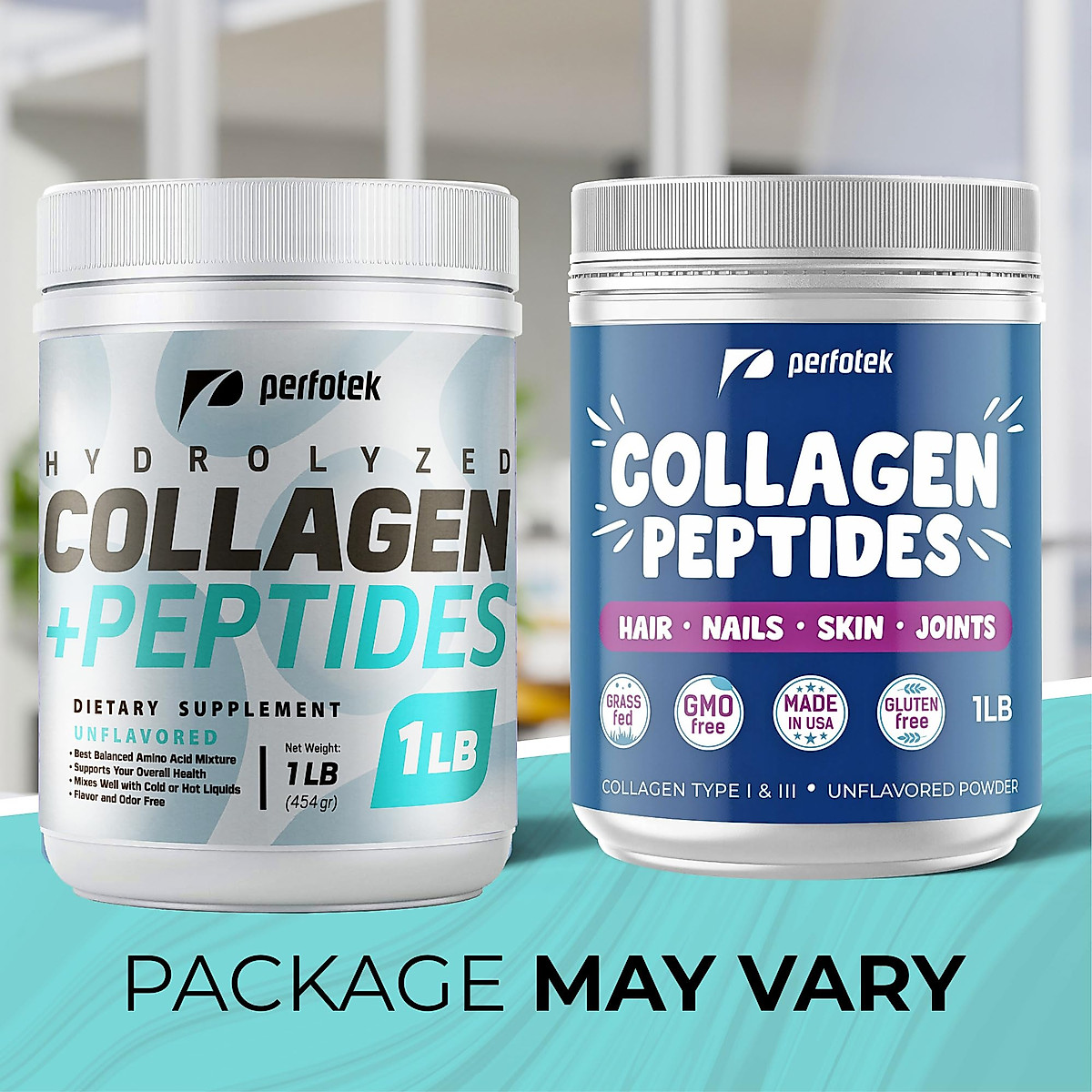 Collagen Powder for Women Men Types I & III Unflavored Easy to Mix Hydrolyzed Protein Peptides (1Lb) Non-GMO Grass-Fed Gluten-Free Kosher Pareve Healthy Hair Skin Joints and Nails