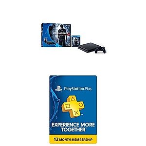 PlayStation 4 Slim 500GB Uncharted 4 Bundle + 12 Month PlayStation Plus Membership