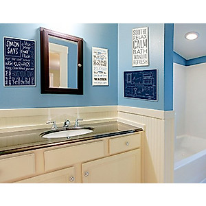 Stupell Home Décor Soothe Calm Relax Bath Bathroom Wall Plaque, 7 x 0.5 x 17, Proudly Made in USA