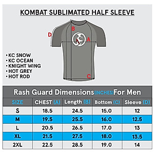 KOMBAT USA Mens Rash Guard Short Sleeve – BJJ Rash Guard for Men | Jiu Jitsu Rash Guard Men | Rash Guard for Boys (as1, Alpha, m, Regular, Regular, Black)