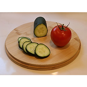 Bamboo Salad Bowl with Serving Spoons, Wooden Bamboo Lid and Cutting Board. Large 9.8 Inch Mixing, Fruit, Food, Dessert, Storage Bowl Set. Lightweight, Dishwasher Safe. White