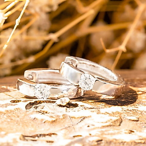 Octa Pearl 1/4 cttw Moissanite Handmade Huggie Hoop Earrings for Women in 925 Sterling Silver