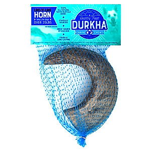 Durkha Horn: Long Lasting 100% Natural Water Buffalo Horn Dog Chews, Dog Treats, Bone, Dog Toys (Small (3 CT/Min. 3 OZ))