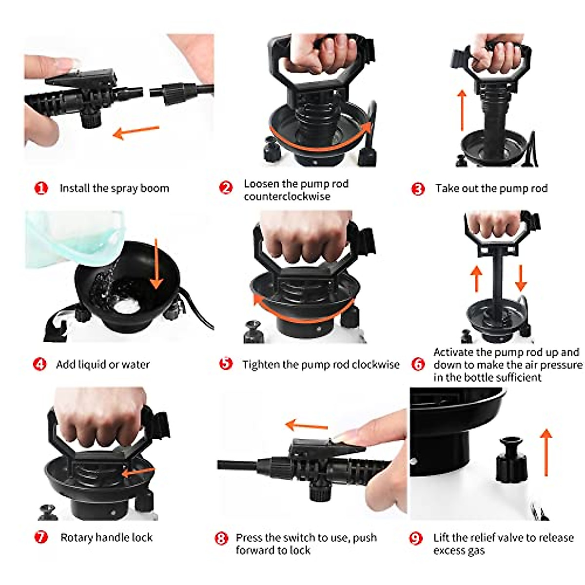 GARTOL 1.35 Gallon Garden Sprayer, Pump Pressure Sprayer in Lawn & Garden with Pressure Relief Valve, Adjustable Shoulder Strap, Translucent, for Plants and Cleaning