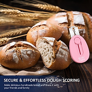 KNIFRTISAM Extractable & Magnetic Bread Lame Dough Scoring Tool, Professional Sourdough Scoring Tool for Sourdough Bread Baking & Bread Making Tools 10 Razor Blades- Pink