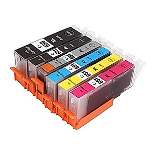 Fafeicy 6pcs Printing Cartridges, Ink Cartridges Replacement Accessory Part for PIXMA MG5460 MG5560 MG5660 MG6360 MG6460 MG6660 (BK BK C M Y GY 6 Colors)