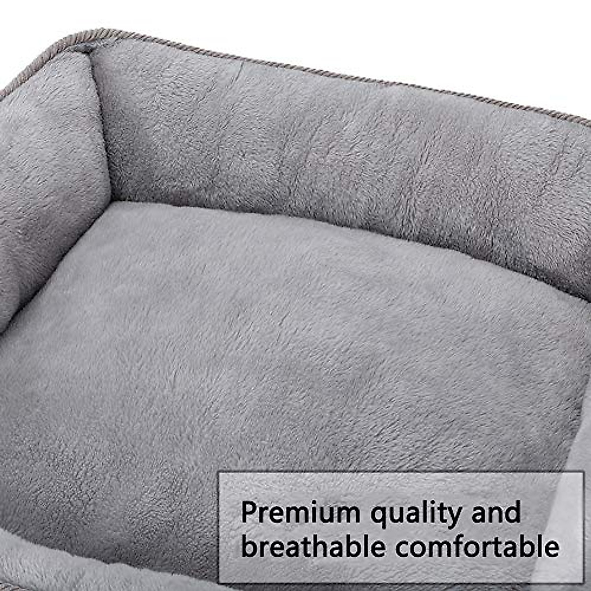 Hollypet Rectangle Plush Dog Cat Bed Self-Warming Pet Bed, Pure Gray