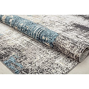 Rugs America Jaelyn JD45B Midnight Distressed Transitional Black Area Rug, 2'6" x 4'