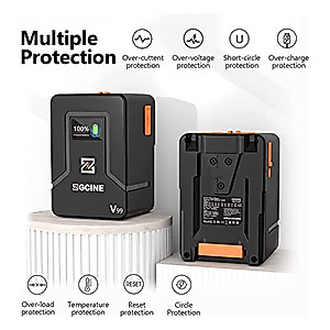 ZGCINE V99 V-Mount Battery 99Wh 14.8V 6800mAh with Dual USB-C,D-TAP,USB-A Output for Video Camera Camcorder Broadcast,V-Lock Battery Compatible with BMPCC 6K Pro/Canon EOS R5C/Sony FX3