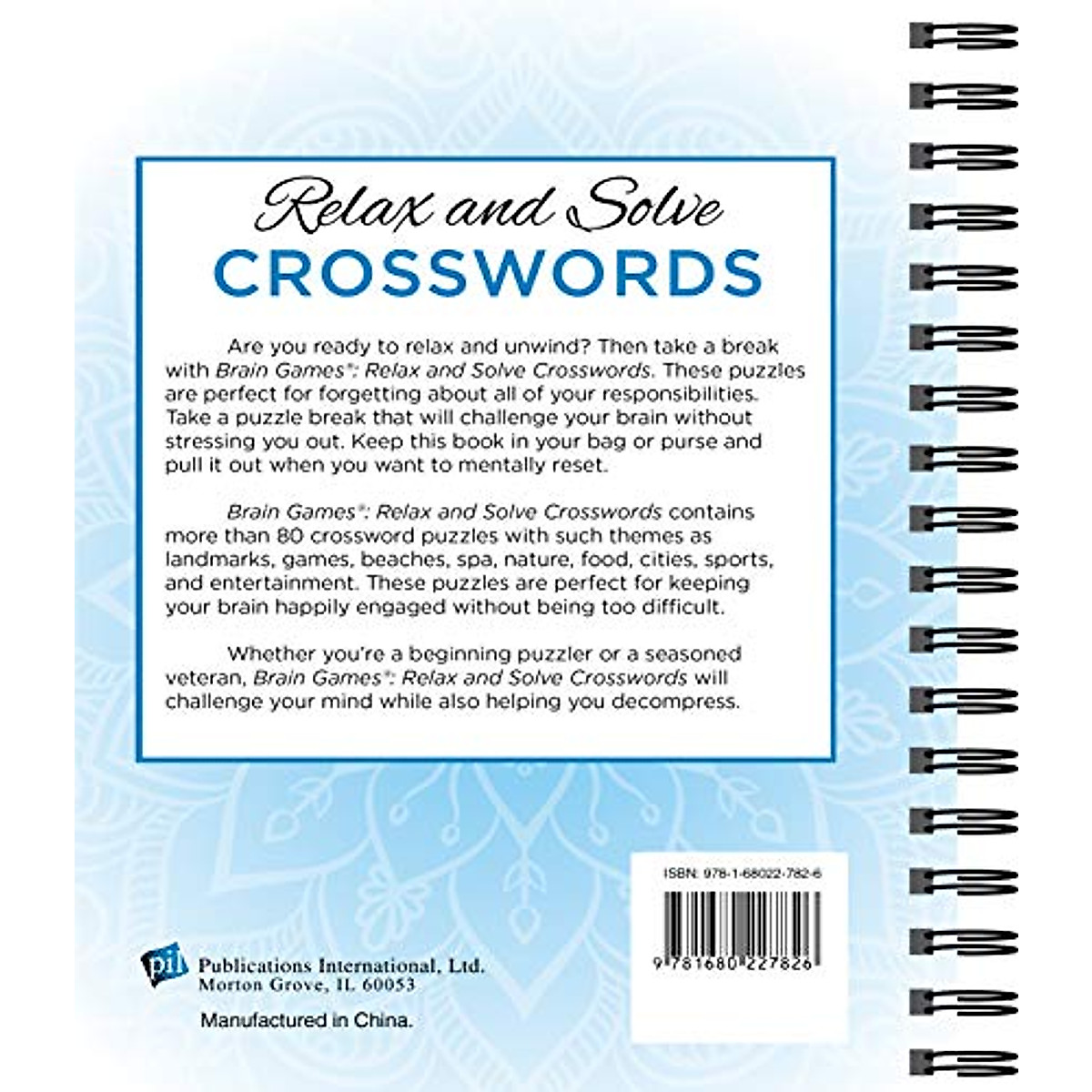 Brain Games - Relax and Solve: Crosswords (Blue)