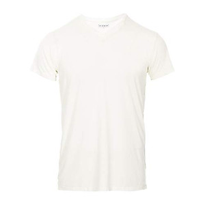 KicKee Menswear Solid Short Sleeve V-Neck Tee (XS, Natural)