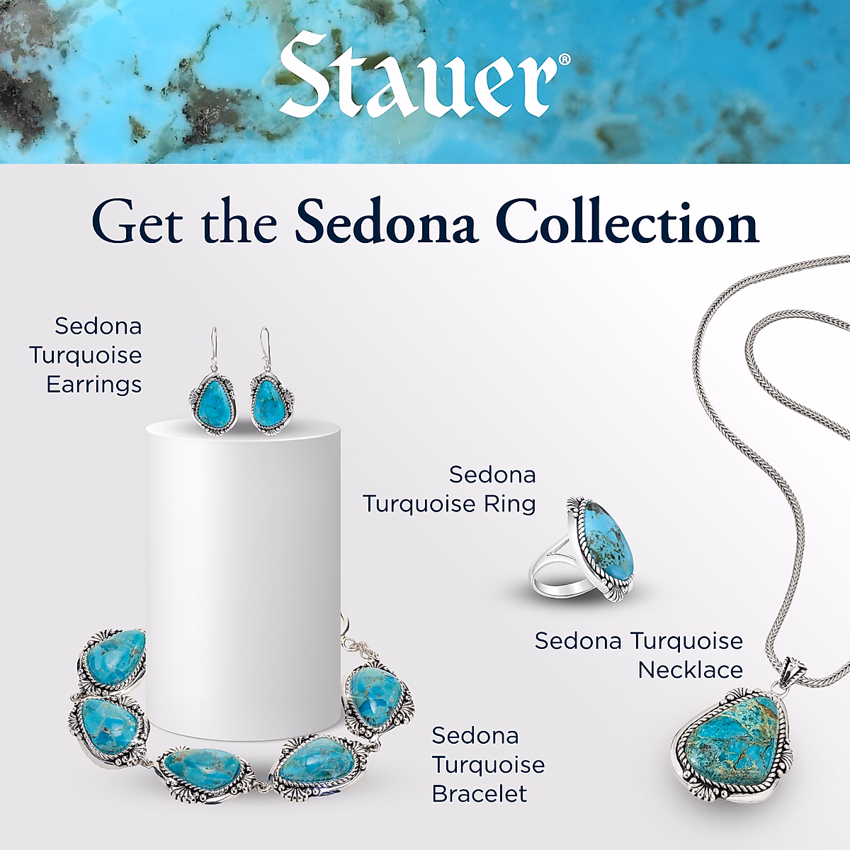 Stauer Sedona Turquoise Genuine Arizona Turquoise Jewelry Earring Set (Earrings)