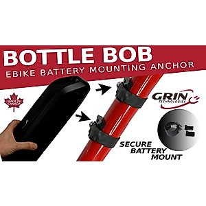 Grin Technologies Bottle Bob with Hose Clamps for Securing Downtube and Water Bottle Batteries to Frames Without Eyelets
