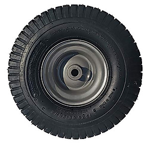 2 Pack 15x6.00-6"Pneumatic tires,Front Assembly Replacement for Craftsman Mower,Turf Tread,3" Center hub with steel rim,3/4'' bushings