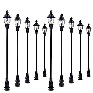 Evemodel LQS21 10PCS Model Railroad Train Lamp Posts Led 6.6cm or 2.6inch Street Light Lamps OO / HO Scale
