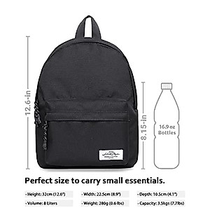 HotStyle SIMPLAY+ Classic Mini Backpack Small Travel Bag, Plain, Black