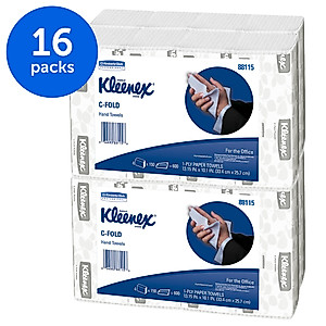 Kleenex Professional C-Fold Hand Cleaning Towel, 10.10" x 13.25", White 2400 Wiper