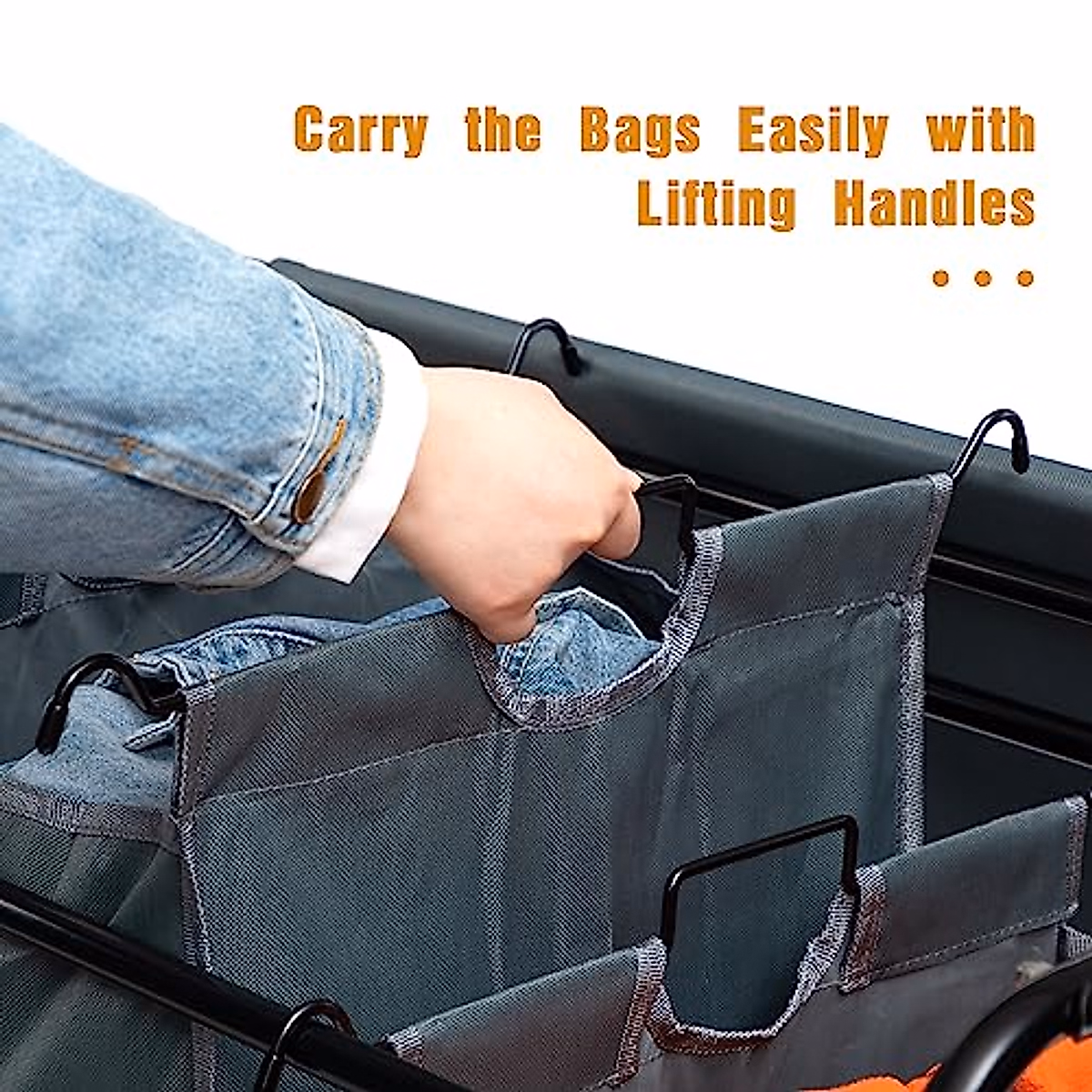 ALIMORDEN 3 laundry basket sorter with foldable ironing board,Removable Bag 3 laundry basket sorter with wheels Dark Grey