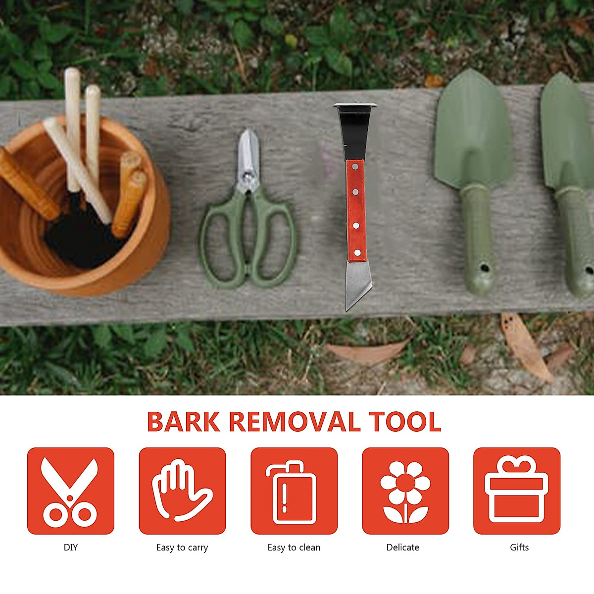 Bark Peeler Tool Felled Draw Shave Knife Bark Removal Tool Straight Drawing Knife Woodworking Tool Log Debarker Tool Bark Peeler Bark Stripping Tool Debarking Tool Gardening Scarping Tool