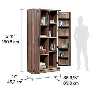 Sauder HomePlus Storage Pantry cabinets, L: 35.35" x W:17.09" x H: 71.22", Salt Oak finish
