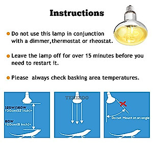 TEKIZOO UVA UVB Sun Lamp High Intensity Self-Ballasted Heat Basking Lamp/Light/Bulb for Reptile and Amphibian (125W)