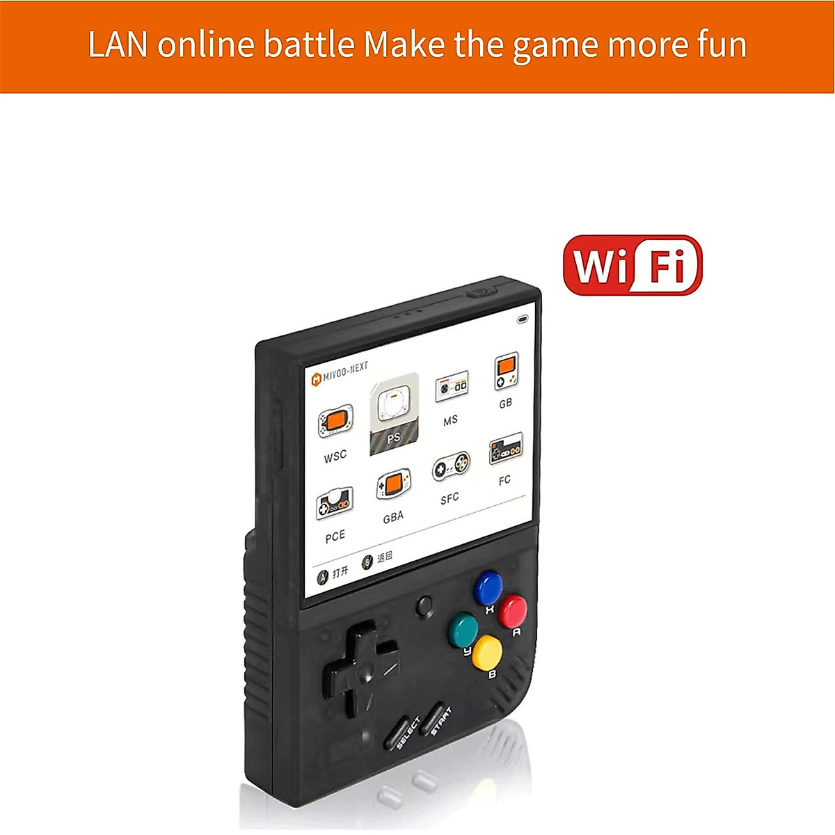 MIYOO Mini Plus Portable Retro Handheld Console V2 Mini+ 3.5-inch IPS Screen Classic Console System Gift (64GB Black)