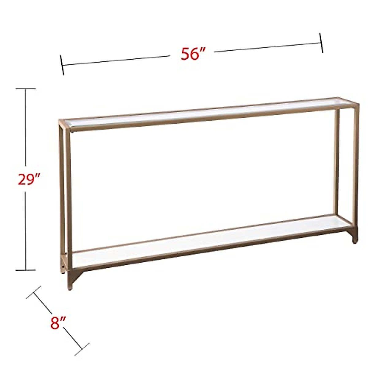 Southern Enterprises Bergen Narrow Metal Console Table, gold