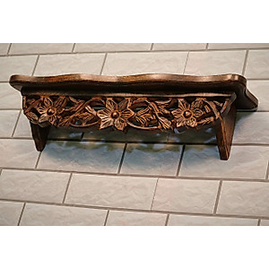 Worthy Shoppee Hand Carved Wall Decor Shelf for Living Room Home Office Drawing Room