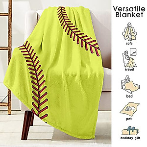 COLLA Softball Blanket Softball Gift for Girls Youth, Softball Gifts for Team, Soft Fuzzy Softball Throw Blankets for Couch Bedroom Decor 50x40 Inch, Softball Birthday Gift