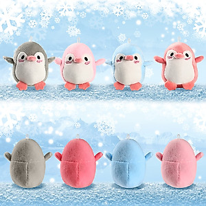 Kasyat 12 Pieces Mini Plush Penguin Stuffed Toys Animal, Cute Small Baby Penguin Stuffed Doll Keyholder Bag Pendant Valentine's Day Birthday Party Favor Present for Boys Girls(Likable Style)