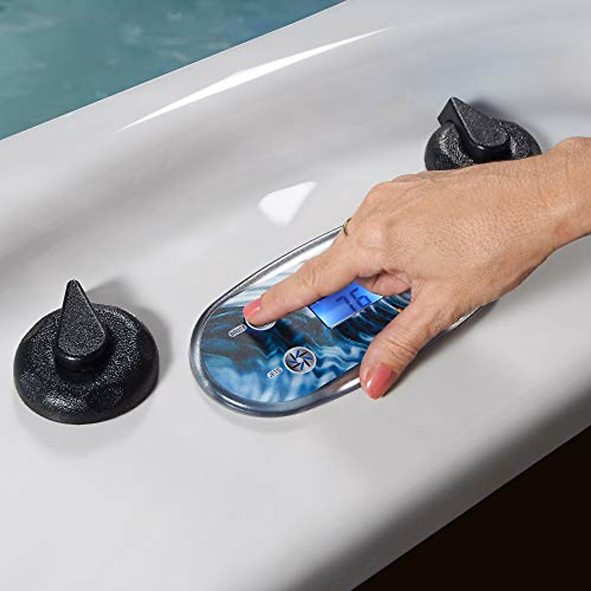 AquaLife Ariana™ 7-Person 30-Jet Non-Lounger Hot Tub with LED Lighting, Insulated Cover, Built-in Ice Bucket, Stainless Steel Heater and Ozonator