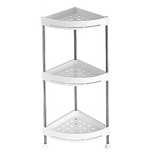IYAR HOME 3 Tier Shower Caddy Organizer Shelf Rack Corner 12.99 x 9.45 x 28.35 Shower Stands for Inside Bathroom Kitchen Small Space White