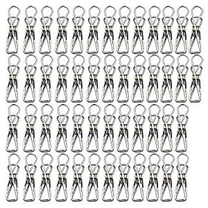 FGen 50pcs Mini Clip 1.7-inch Stainless Steel, Clothesline, Bag Seal, Paper Clip, Clip Socks, Etc.